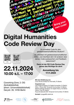 DH Code Review Day • Ada Lovelace Center for Digital Humanities (ADA)